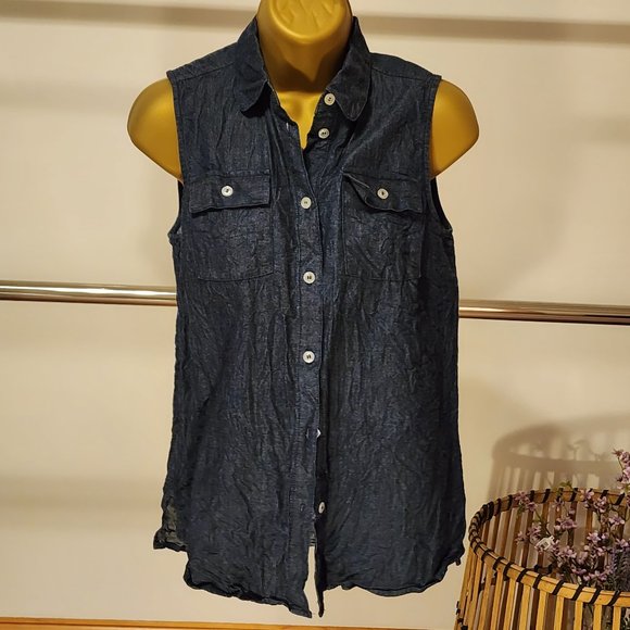 Tops | The Limited Dark Denim Top | Poshmark